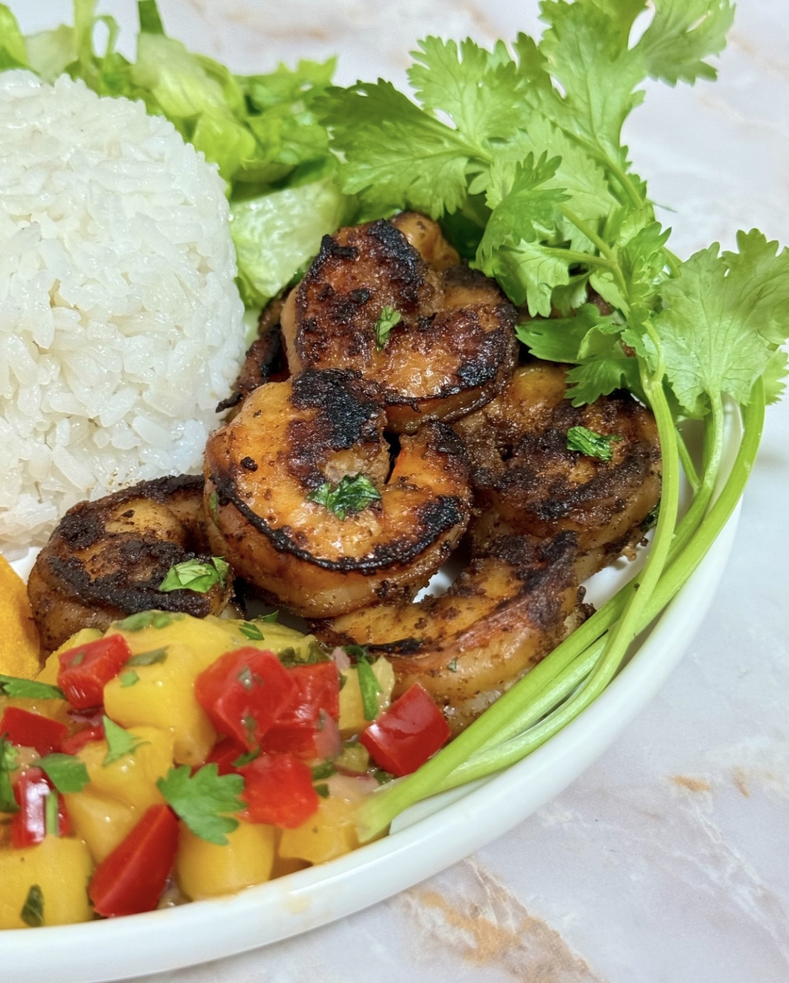 Blackened Shrimp with Mango Salsa (Camarones a la Parilla con Salsa de ...
