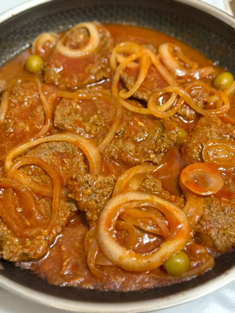 Bistec Encebollado (Puerto Rican Steak and Onions) - Made with Sazón