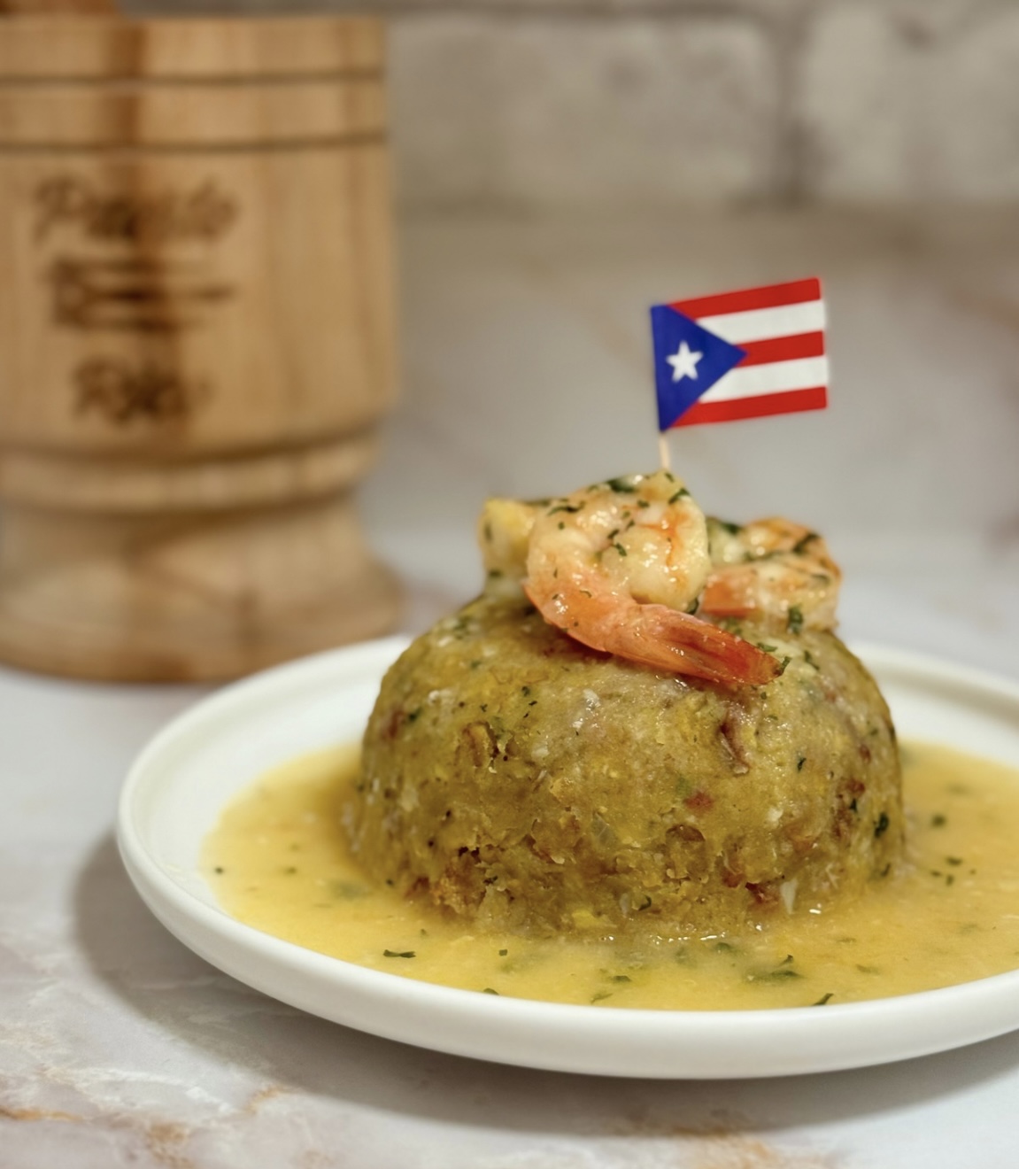 Puerto Rican Mofongo (Mashed Fried Plantains) - Made with Sazón