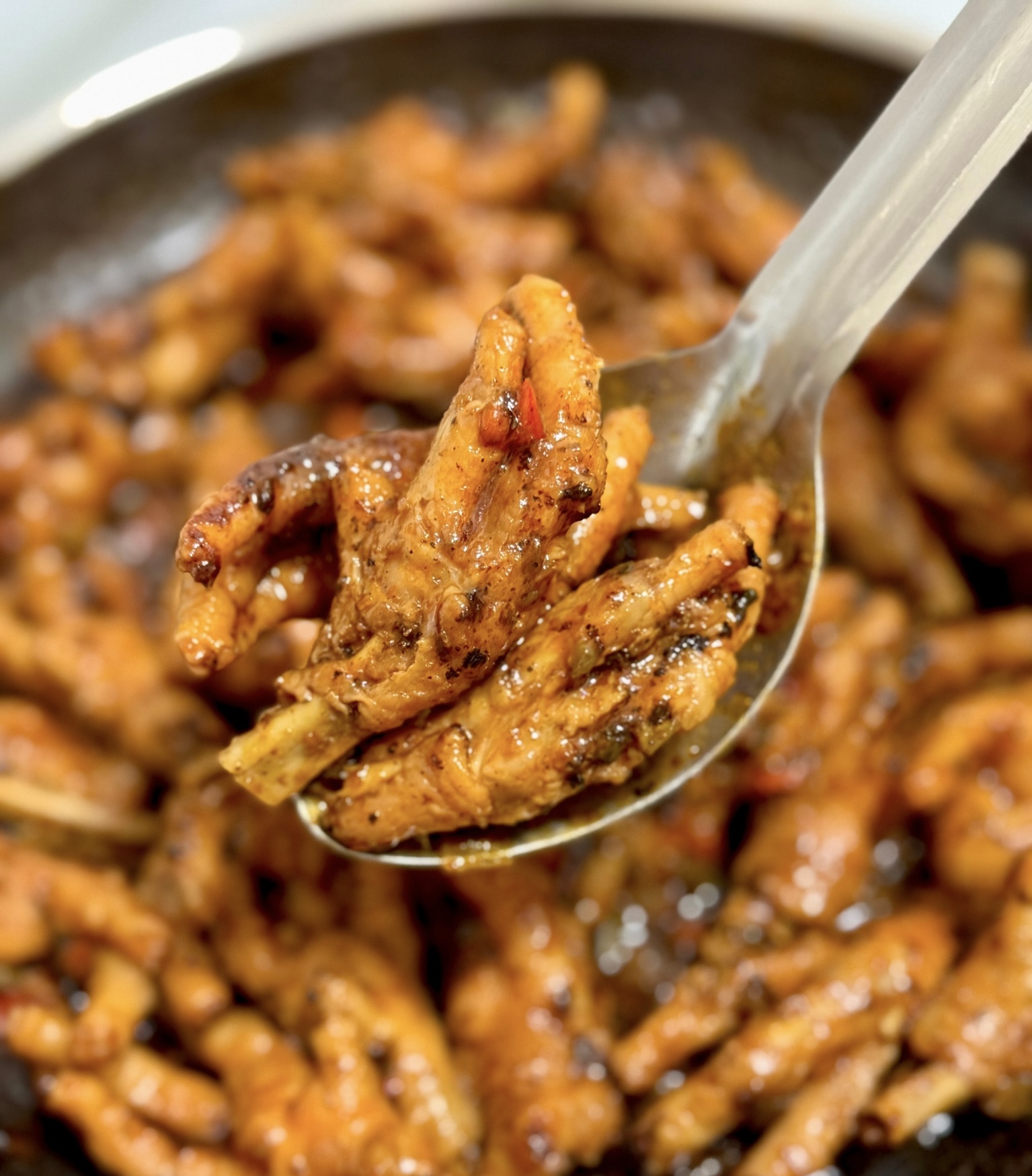 Patitas de Pollo Guisadas (Stewed Chicken Feet) - Made with Sazón